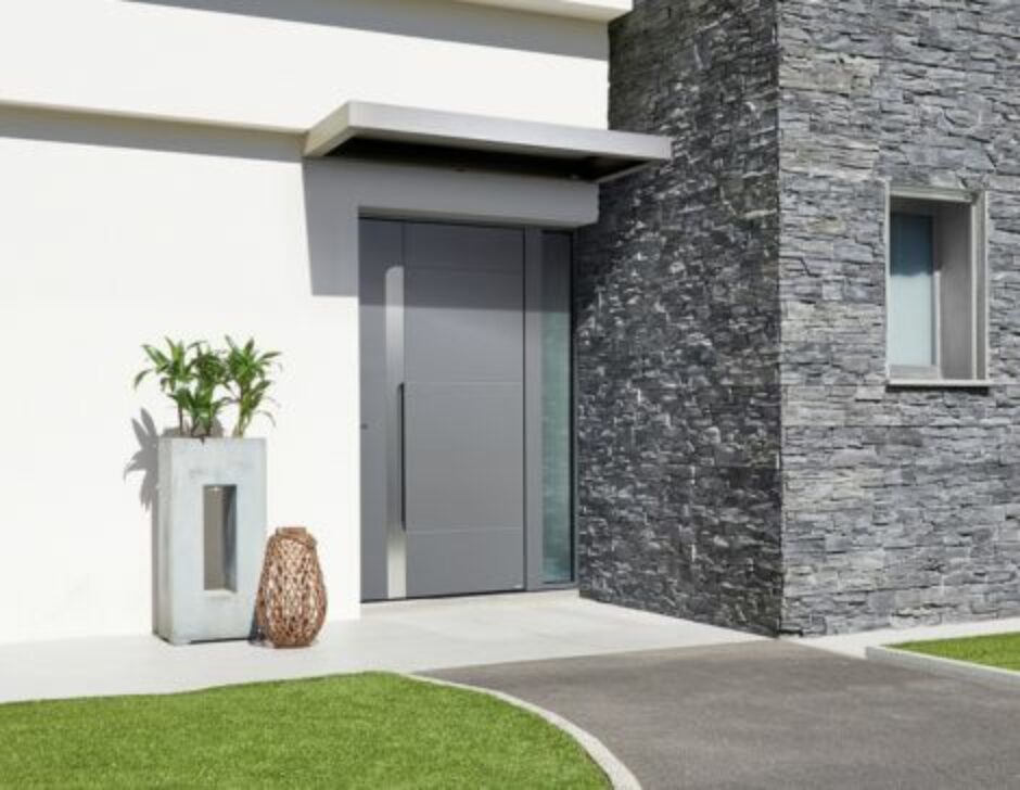 Portes d'entrée avec tierce : porte 1 vantail 1 fixe | Bel'M