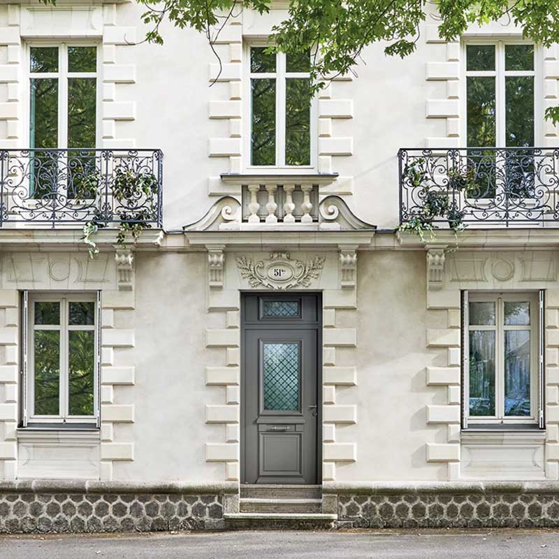 Porte d'entrée classique avec sérigraphie : modèle Athis | Bel'M